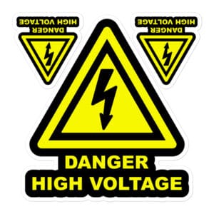 Danger High Voltage Stickers | Tesla Scientific